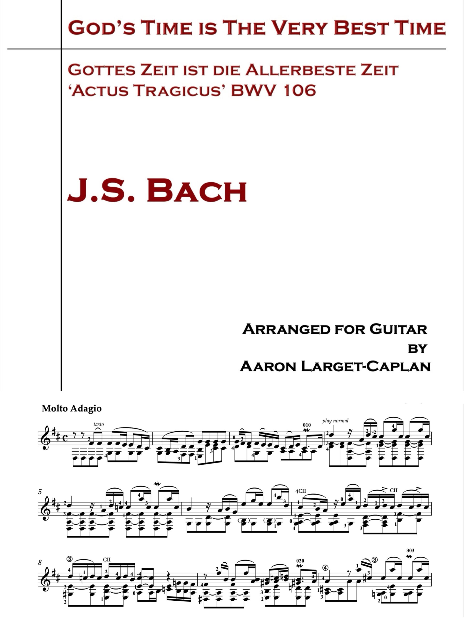 New Publication – God’s Time by J.S. Bach, BWV 106 | Classical ...